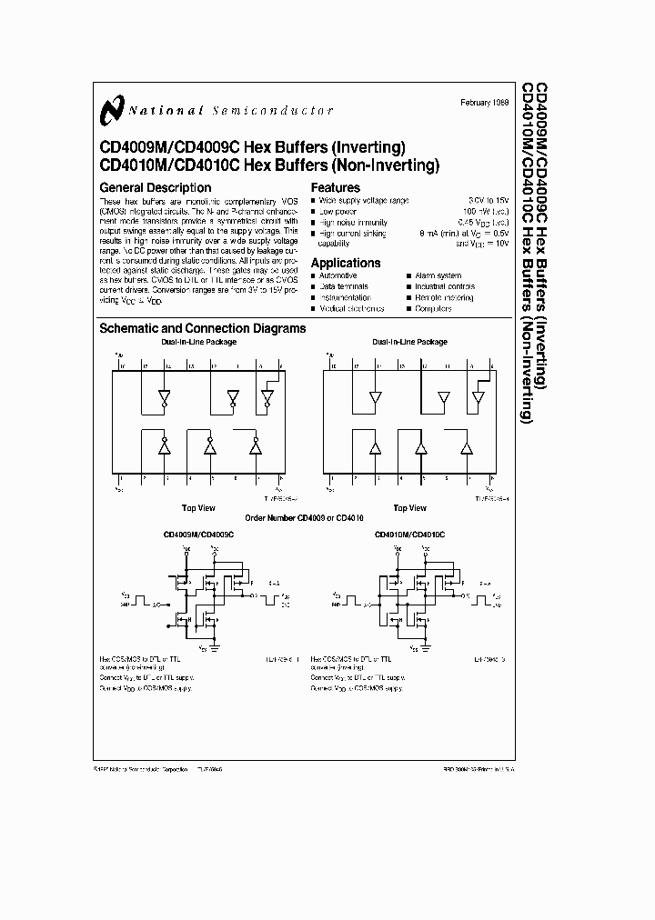 CD4010M_1224469.PDF Datasheet Download --- IC-ON-LINE